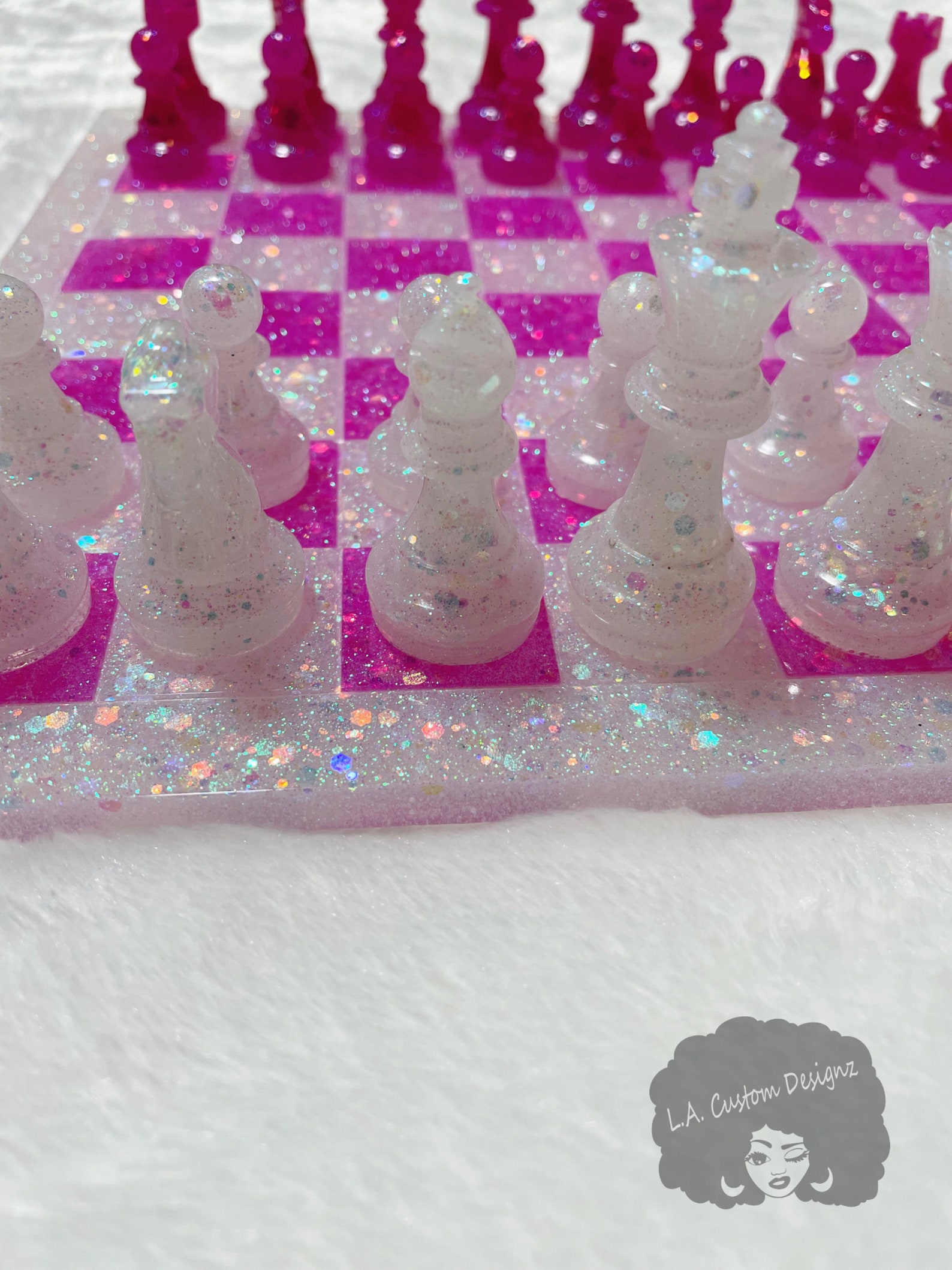 Glitter Resin Chess and Checkers Set Enchanted Opal & Chunky - Etsy