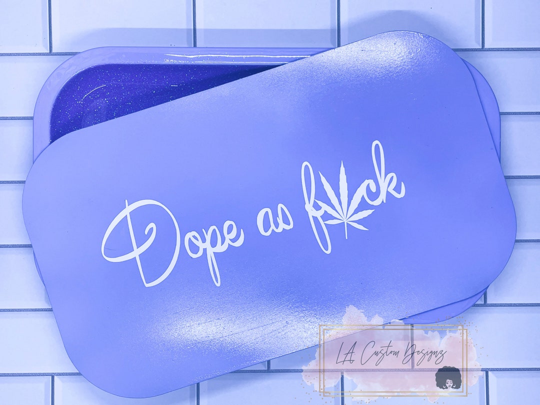 Dope as F*ck Tray Set With Magnetic Lid| Purple Fairy Glitter Tray Set ...