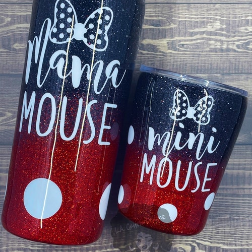 Mama And Mini Tumbler Set Glitter Tumbler Set Mommy And Me Etsy