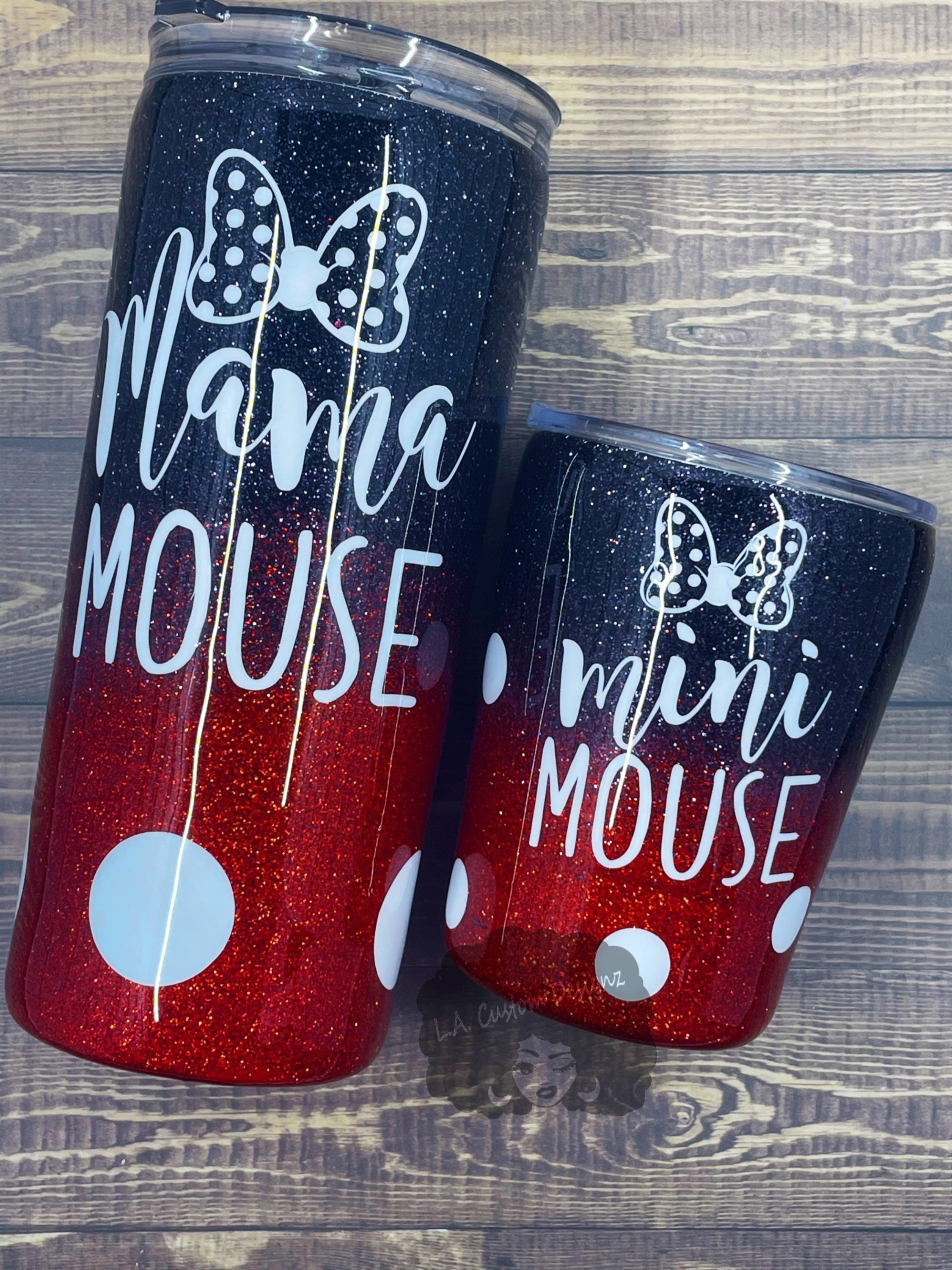 Mama And Mini Tumbler Set Glitter Tumbler Set Mommy And Me Etsy