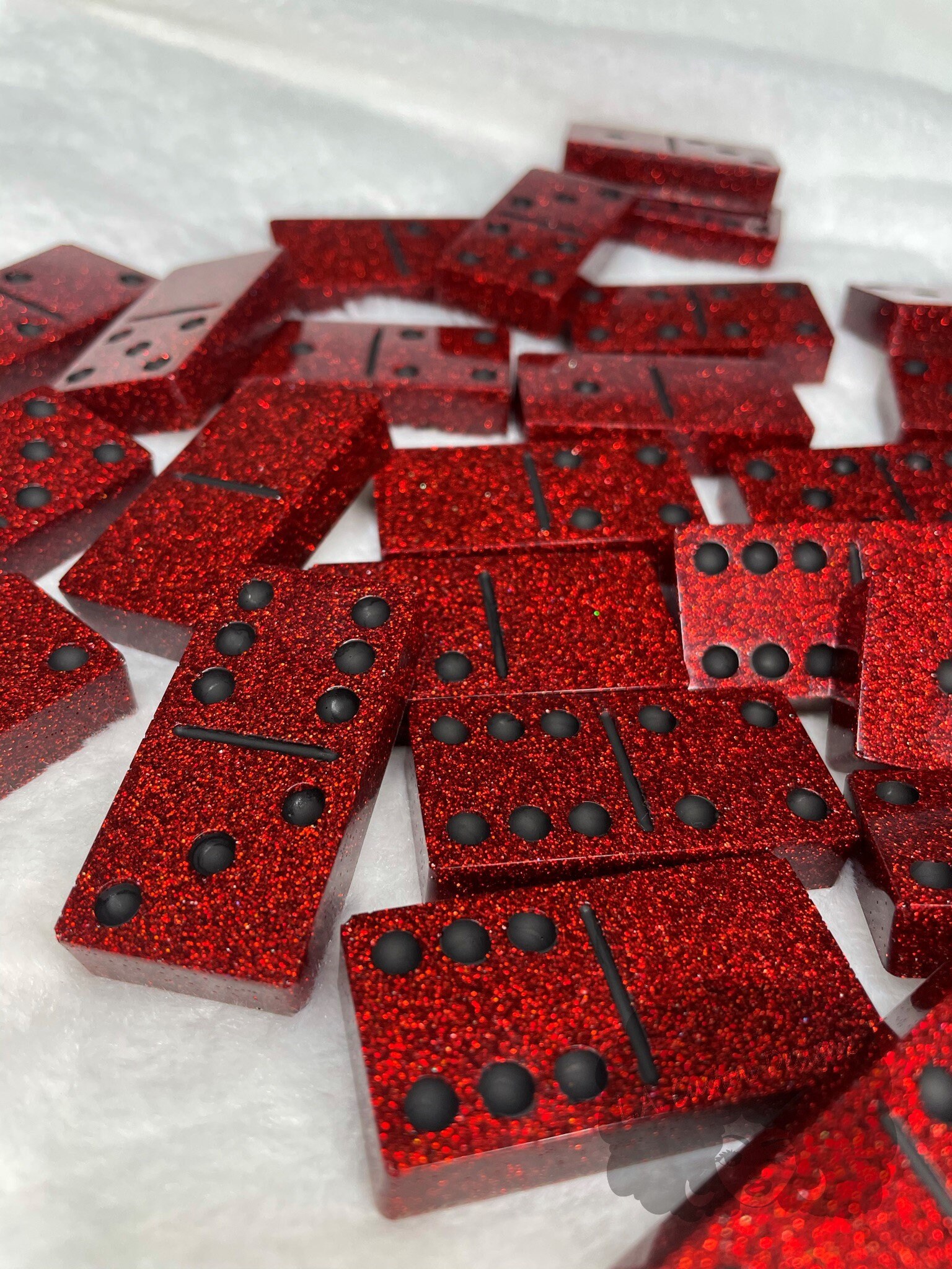 Custom Domino Set Chunky Pink Glitter Resin Dominoes Resin | Etsy