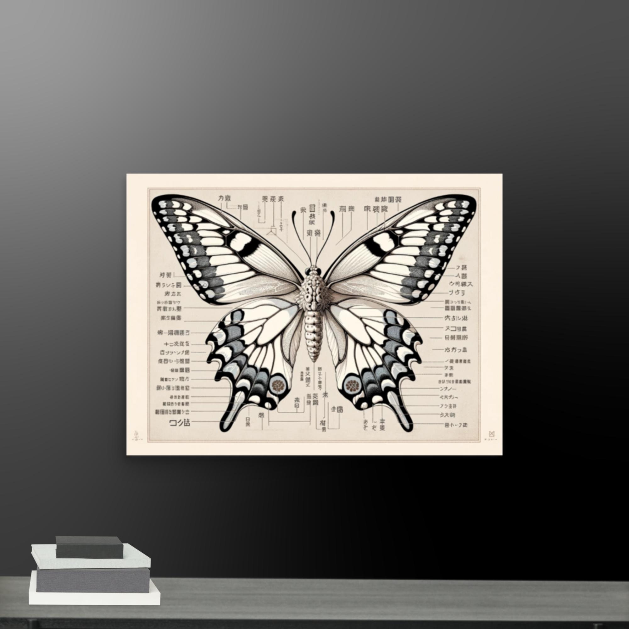 Black and White Moth Diagram Poster - Etsy UK