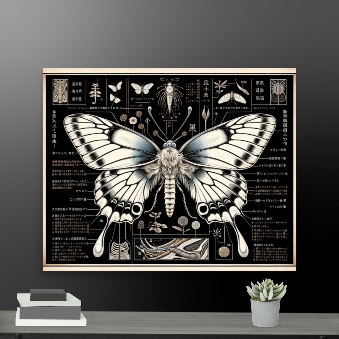 Monochrome Moth Diagram Poster - Etsy
