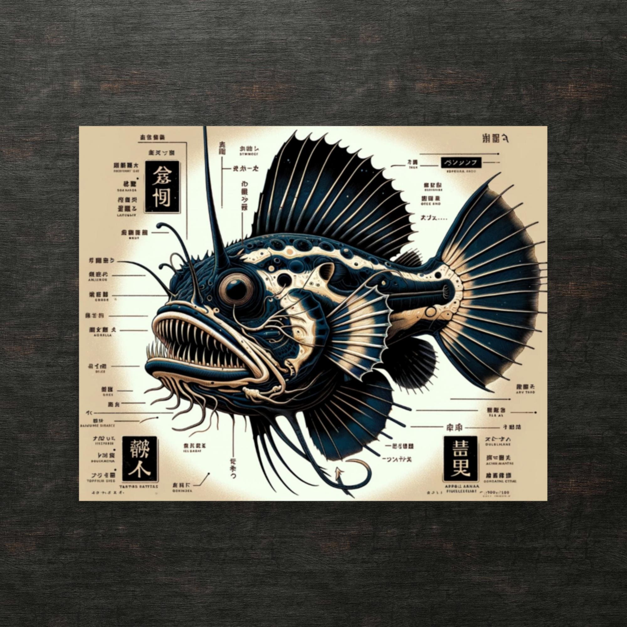 Japanese Anglerfish Anatomy Poster - Etsy