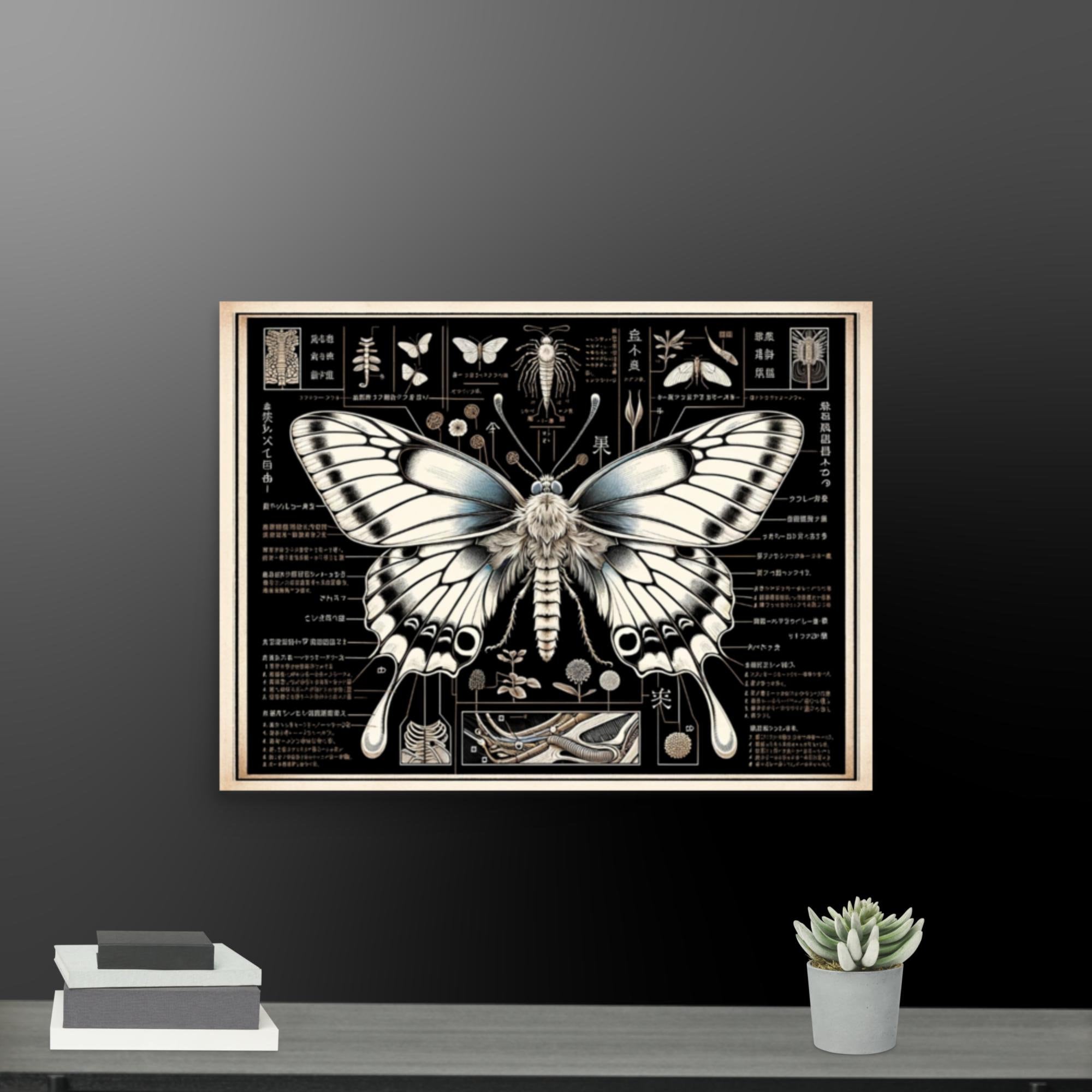 Monochrome Moth Diagram Poster - Etsy