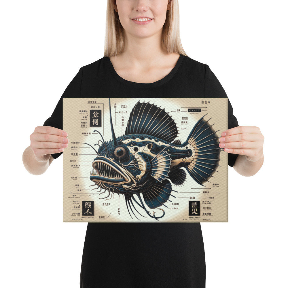 Japanese Anglerfish Anatomy on Canvas - Etsy