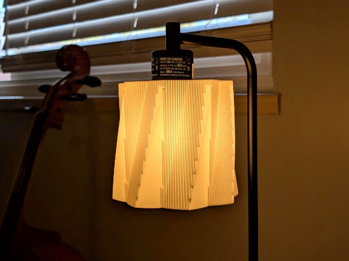 Starfruit Lampshade 3D Printed Modern Light Shade Custom Spiral Design ...