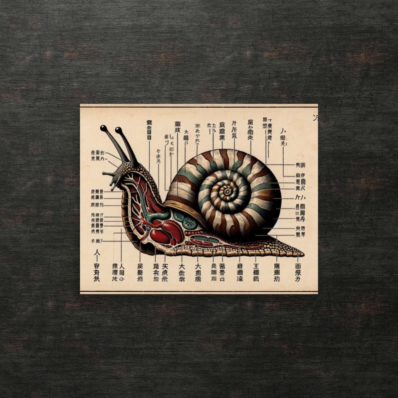 Japanese Snail Anatomy Poster - Etsy