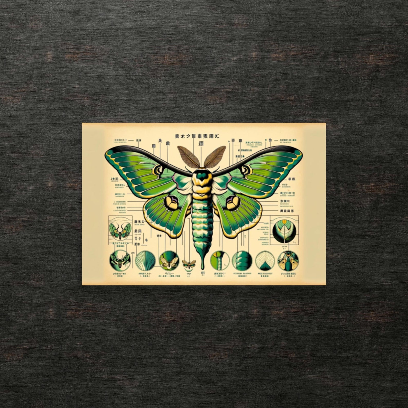 Japanese Luna Moth Diagram Poster - Etsy UK