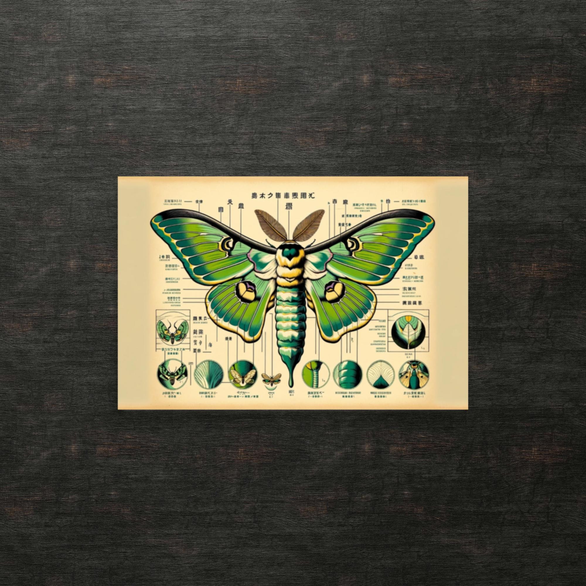 Japanese Luna Moth Diagram Poster - Etsy