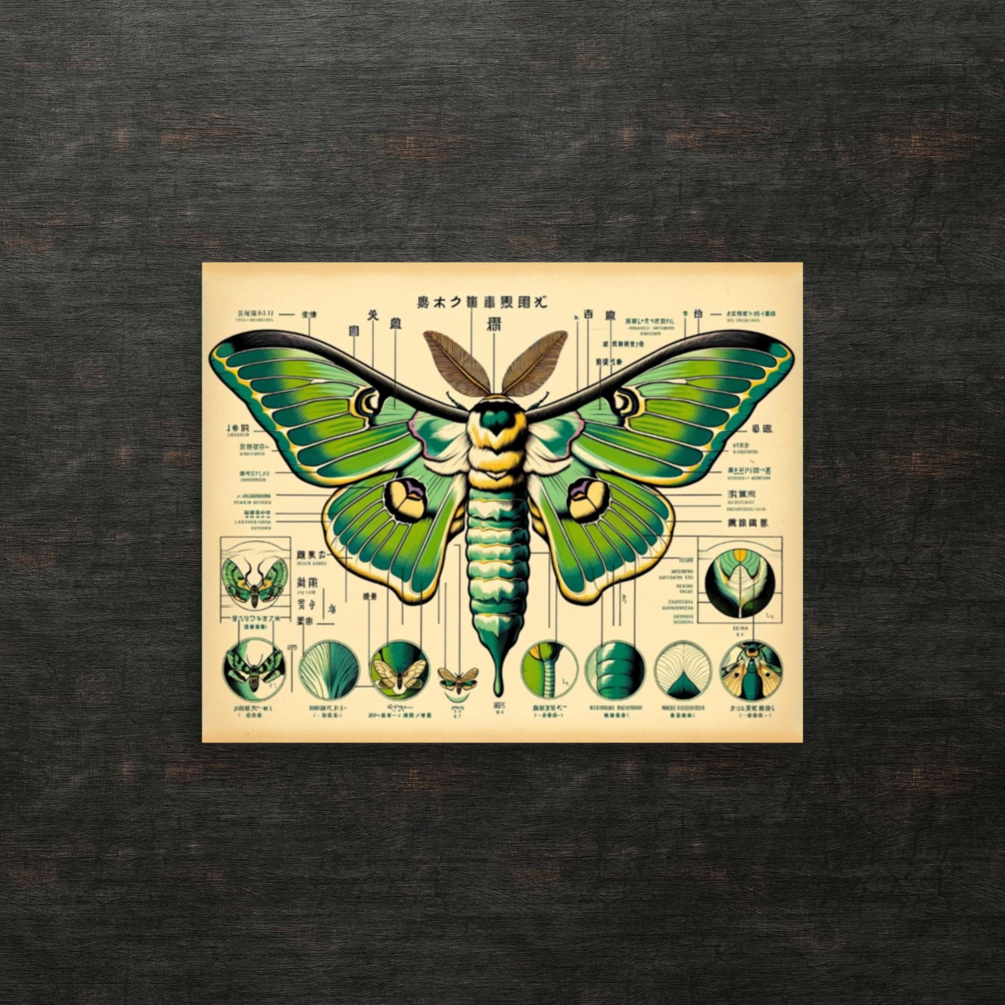 Japanese Luna Moth Diagram Poster - Etsy