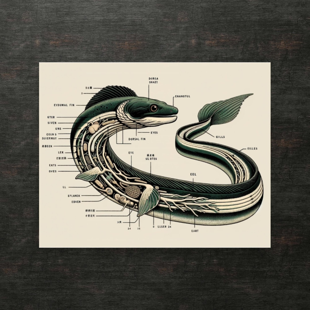 Traditional Japanese Eel Anatomy Chart Poster - Etsy