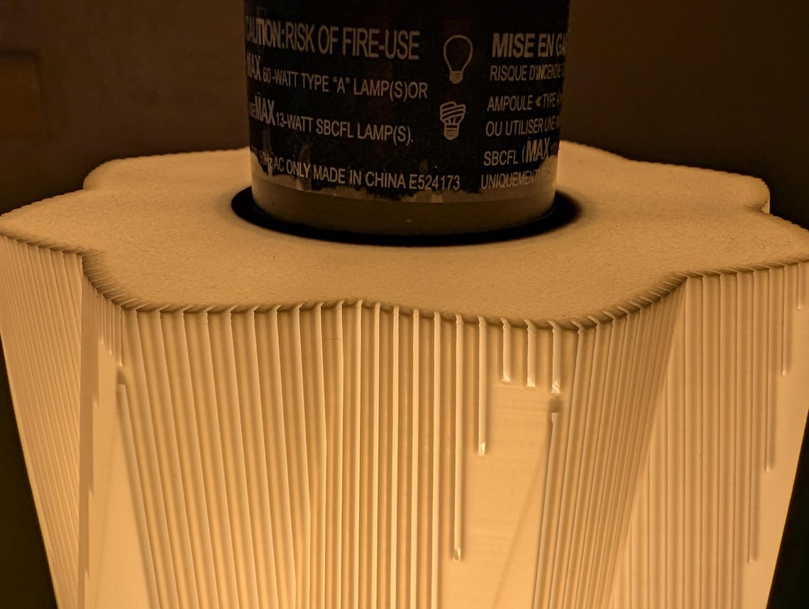 Starfruit Lampshade 3D Printed Modern Light Shade Custom Spiral Design ...