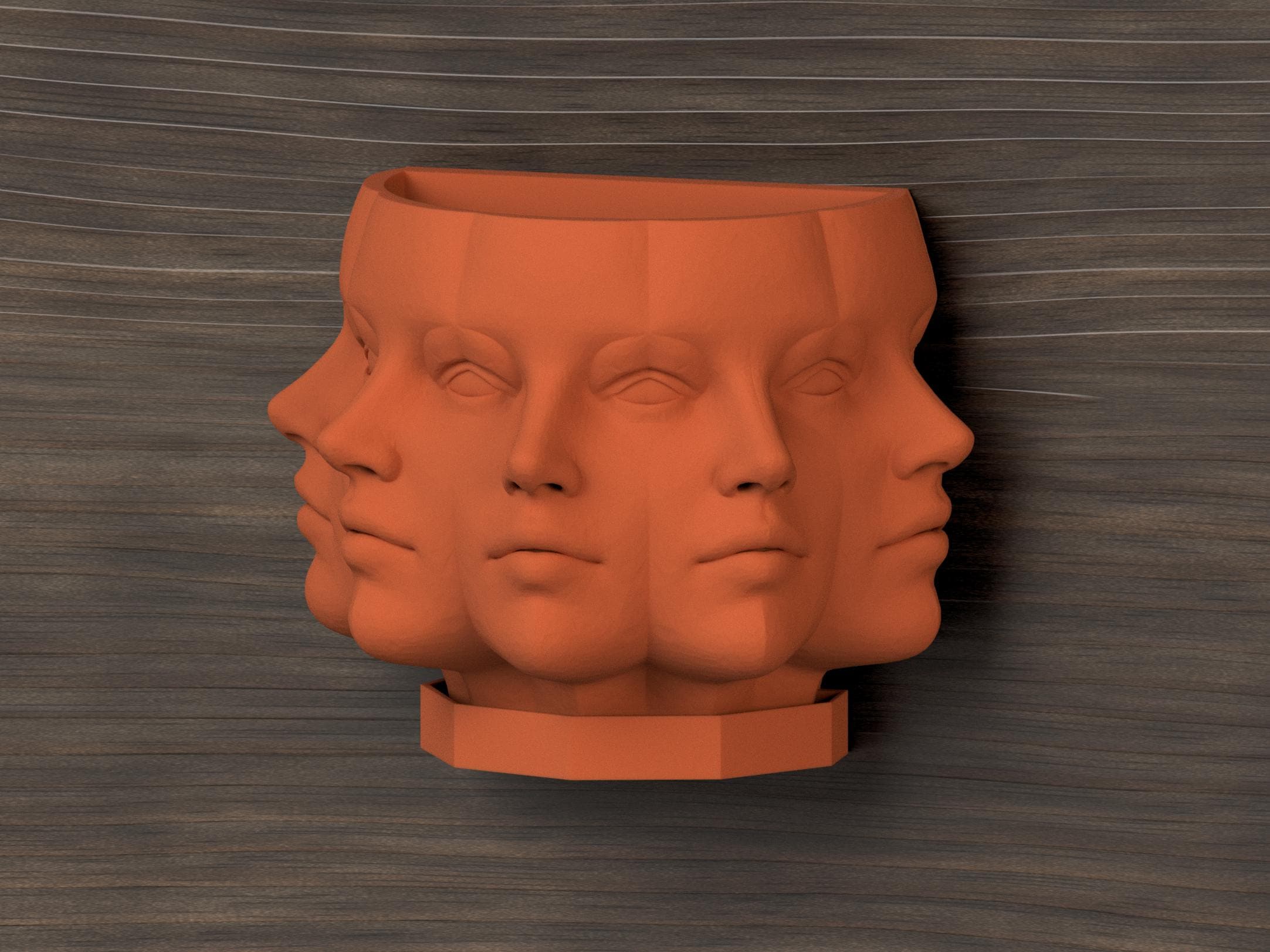 Wall Mount Polyface Planter STL File for 3D Print - Etsy