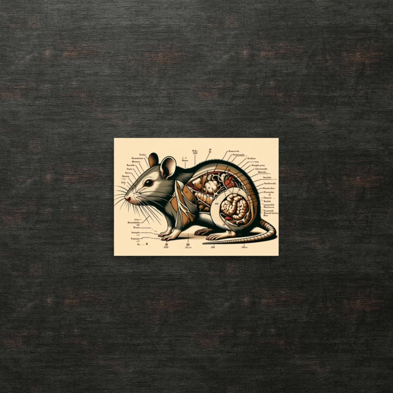 Japanese Style Rat Anatomy Diagram Poster - Etsy