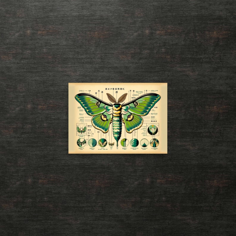 Japanese Luna Moth Diagram Poster - Etsy