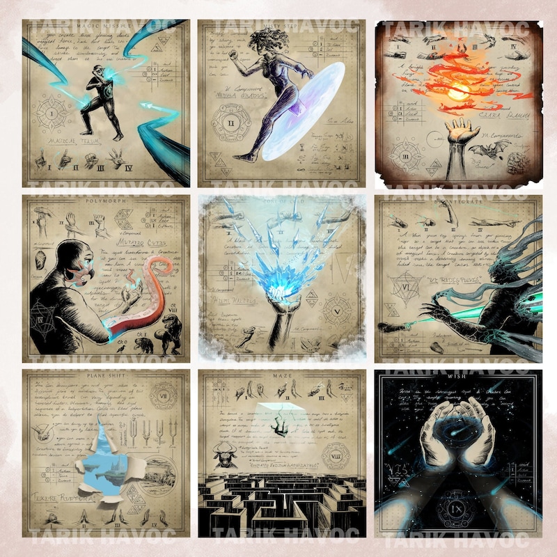 D&d Spell Card Set - Etsy