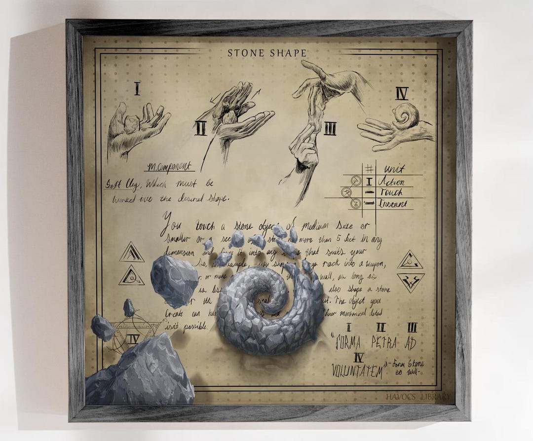 D&D Stone Shape Spell Print - Etsy