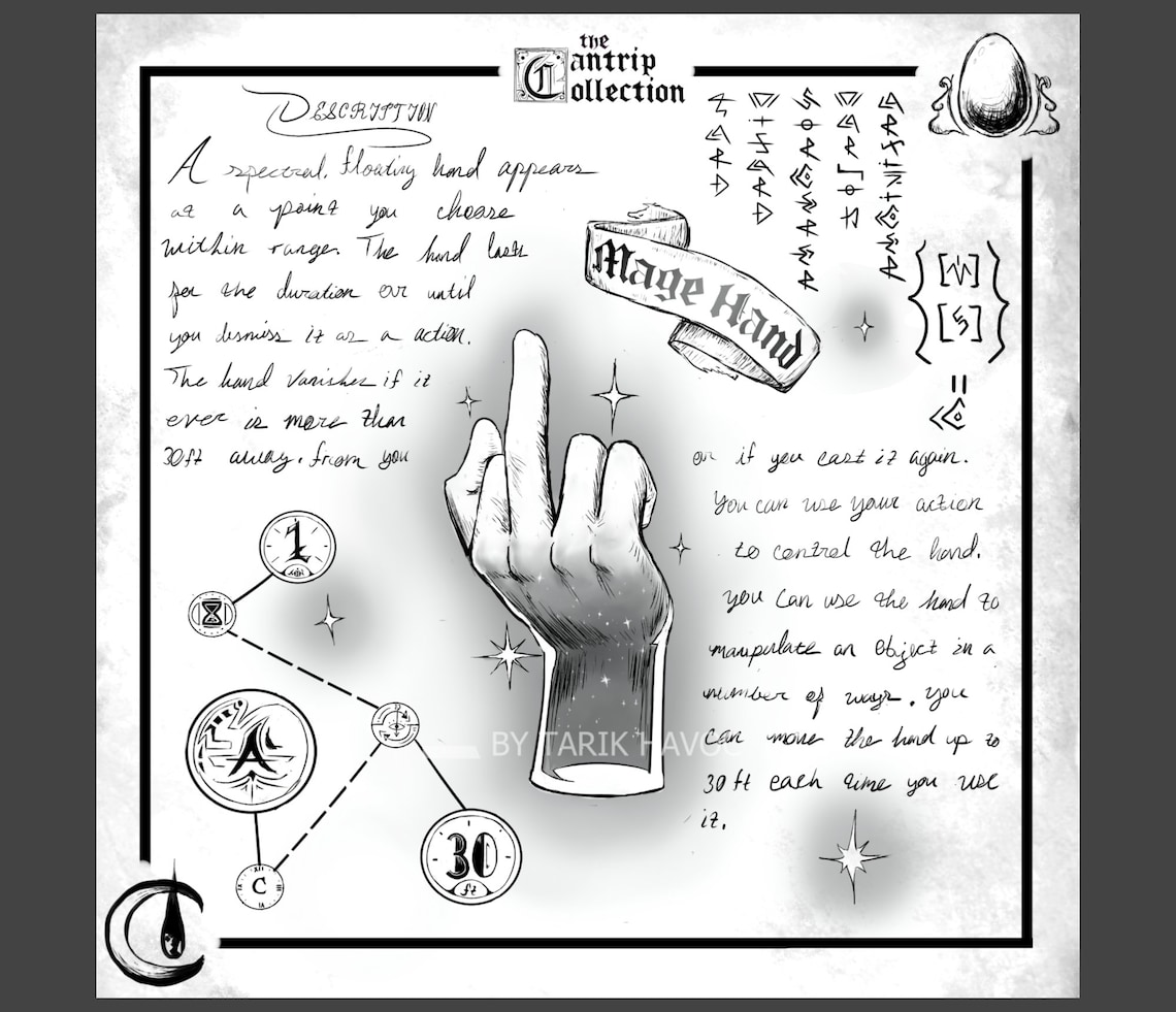 D&D Mage Hand Print | Etsy