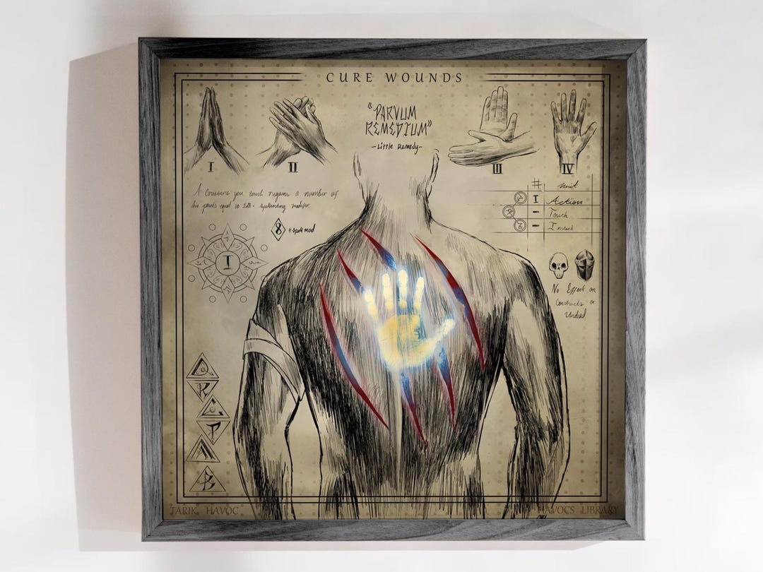 D&D Cure Wounds Spell Print - Etsy
