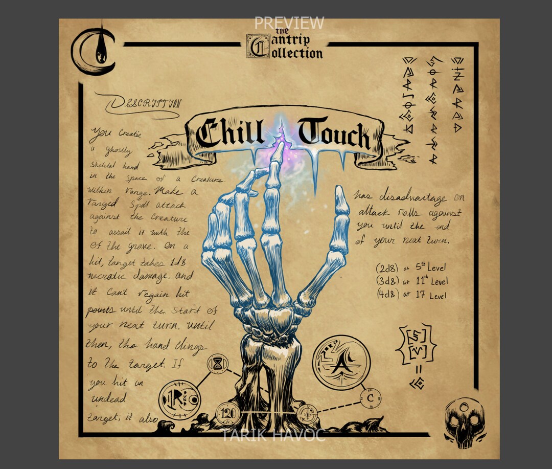D&D Chill Touch Print - Etsy