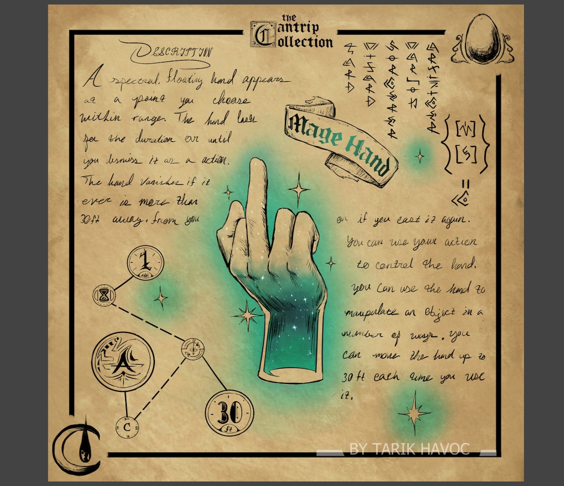 D&D Mage Hand Print | Etsy