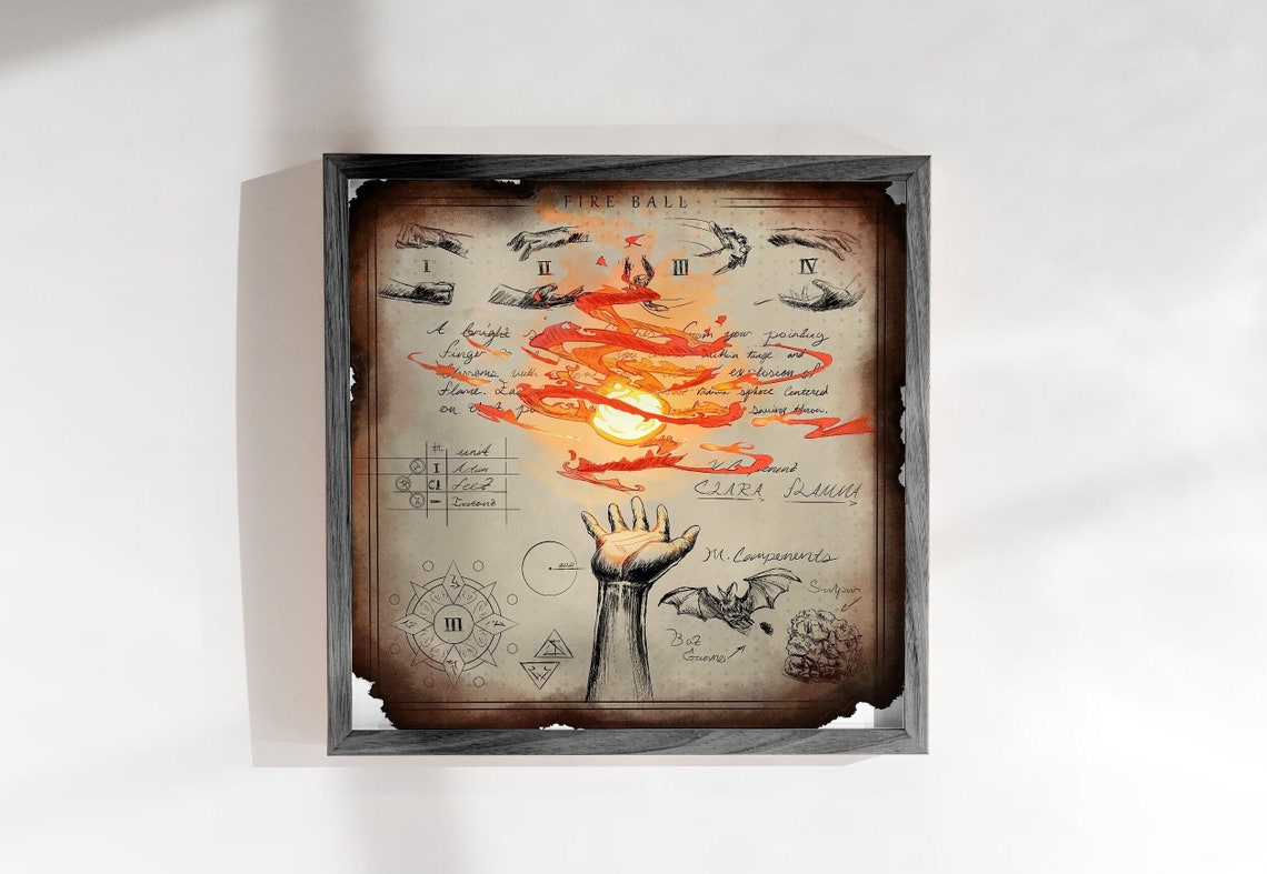 D&D Fireball Spell Print - Etsy