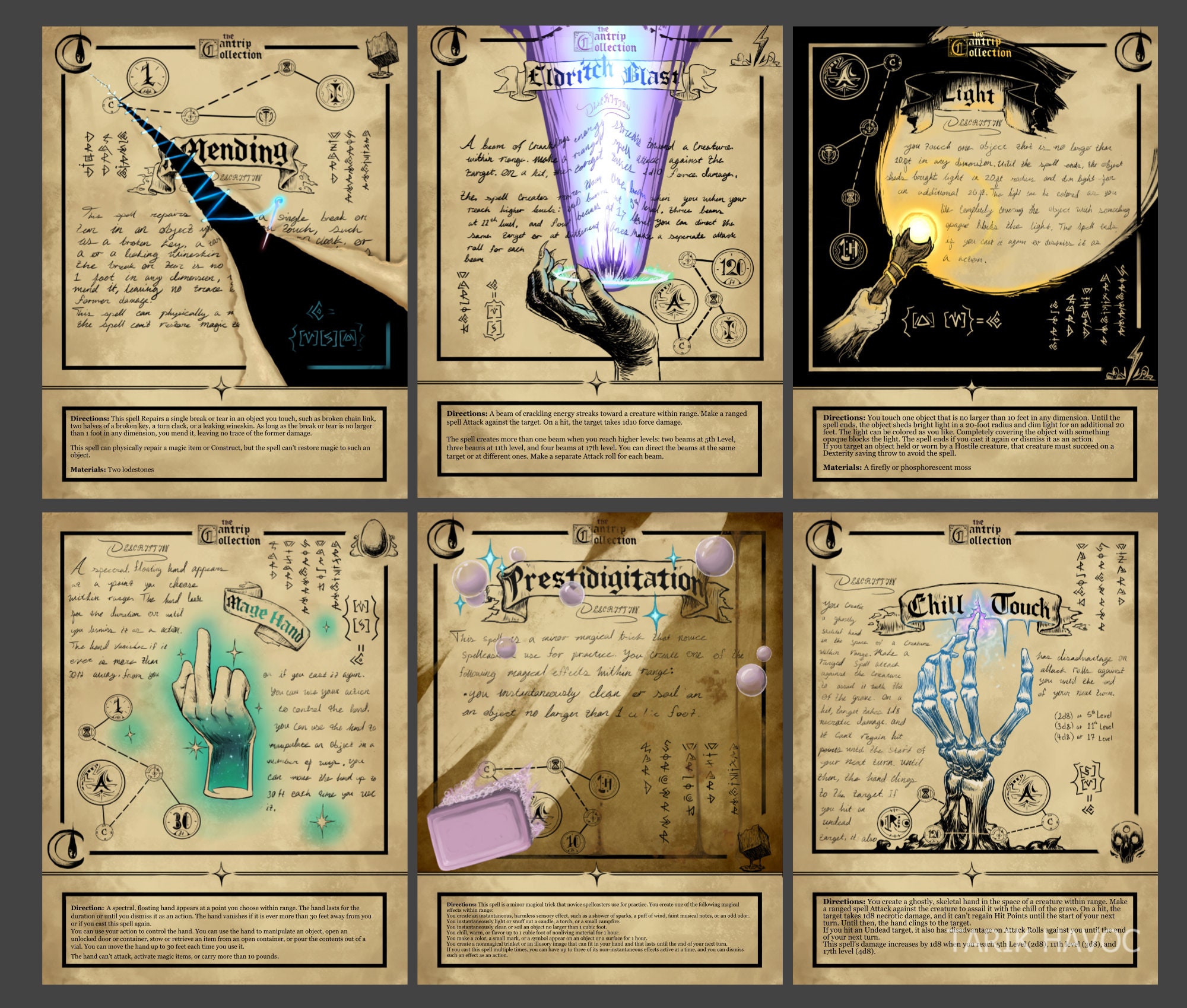 DND Spell Print Set Bundle 24 Total - Etsy