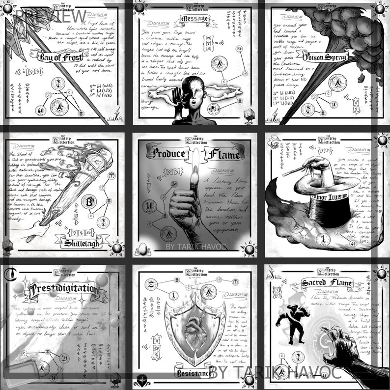 DND Spell Print Set Bundle 24 Total - Etsy