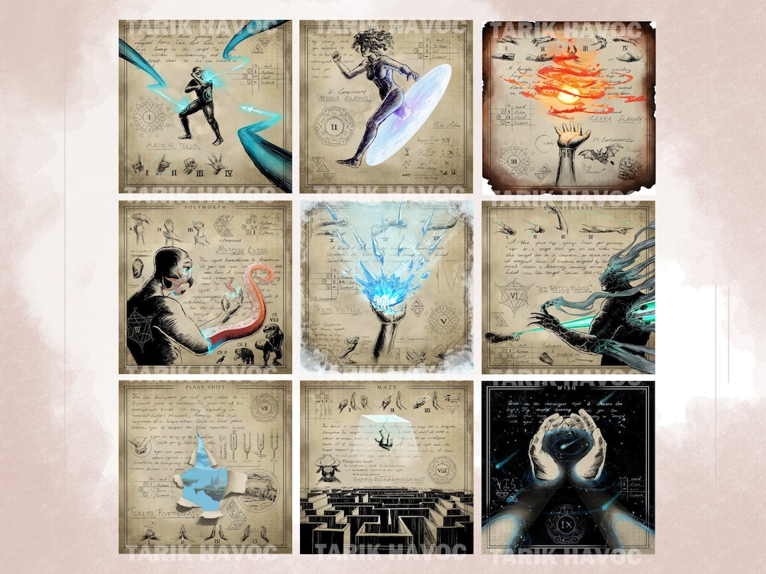 D&D Arcane Spell Print Set (18 Total) - Etsy