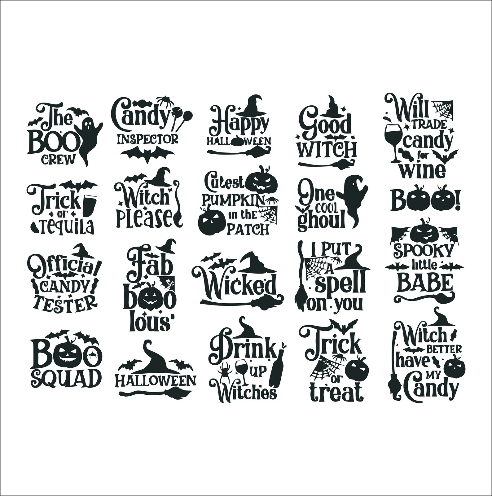 Halloween Vector Pack 56 Total Svg's and Dxf's - Etsy