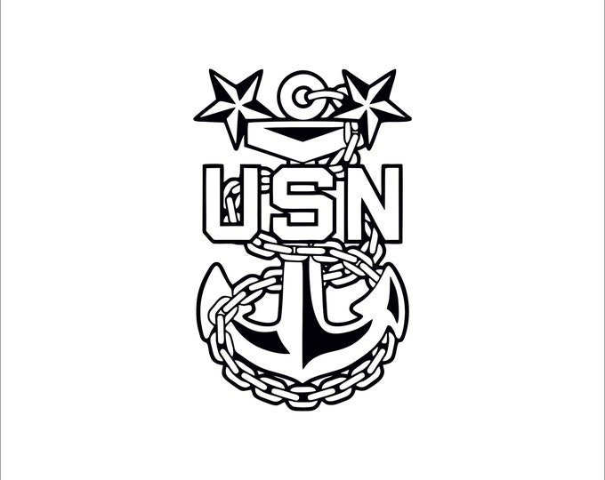 Navy Master Chief DXF File Format Used for CNC Plasma Laser Waterjet ...