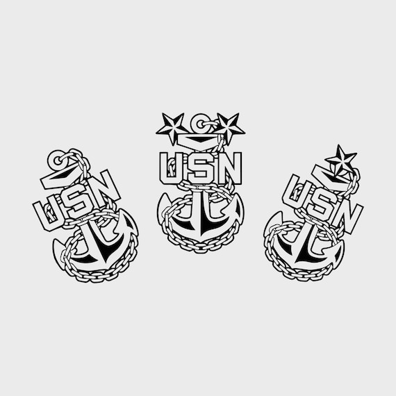 Navy Chief Anchors Navy Chief "Tri Anchor" Two Finger Ring CPO Chief