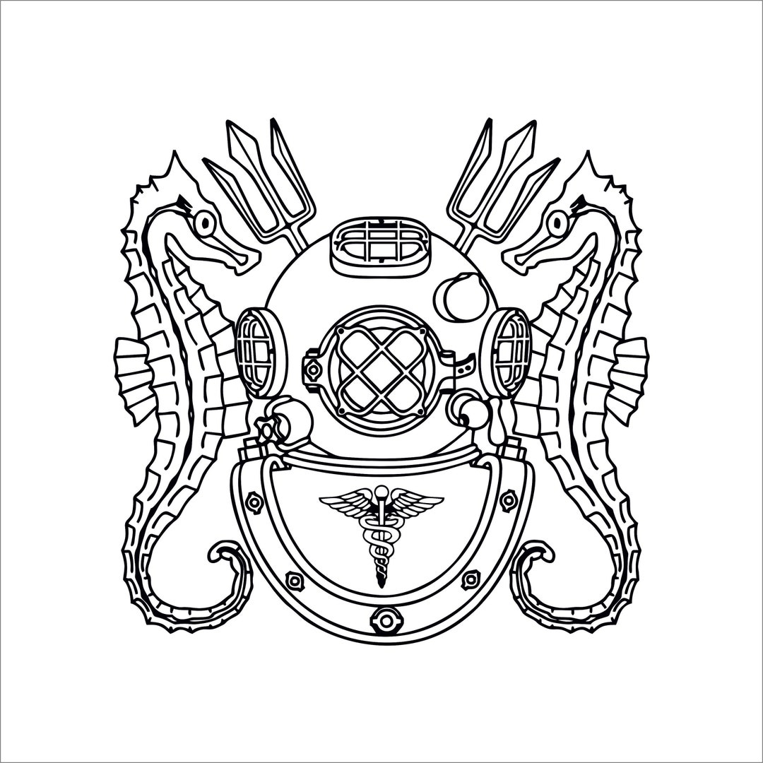 US Navy Diving Medical Technician Insignia DXF and SVG - Etsy