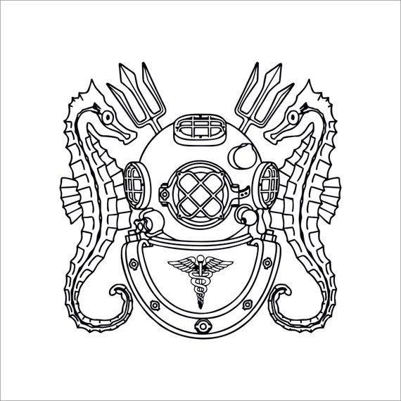 US Navy Diving Medical Technician Insignia DXF and SVG | Etsy