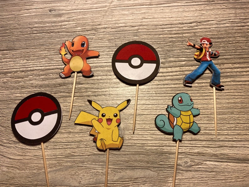 Pokémon Go Set of 12 Cupcake Toppers Pikachu Birthday Party | Etsy