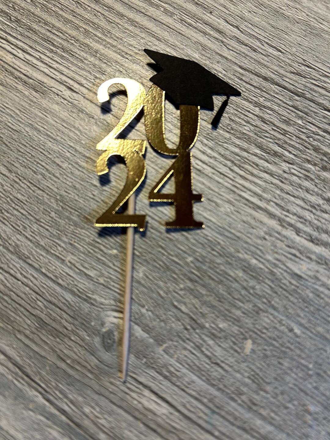 Set of 12 Class of 2024 Graduation Grad Cap Hat Cupcake Toppers - Etsy