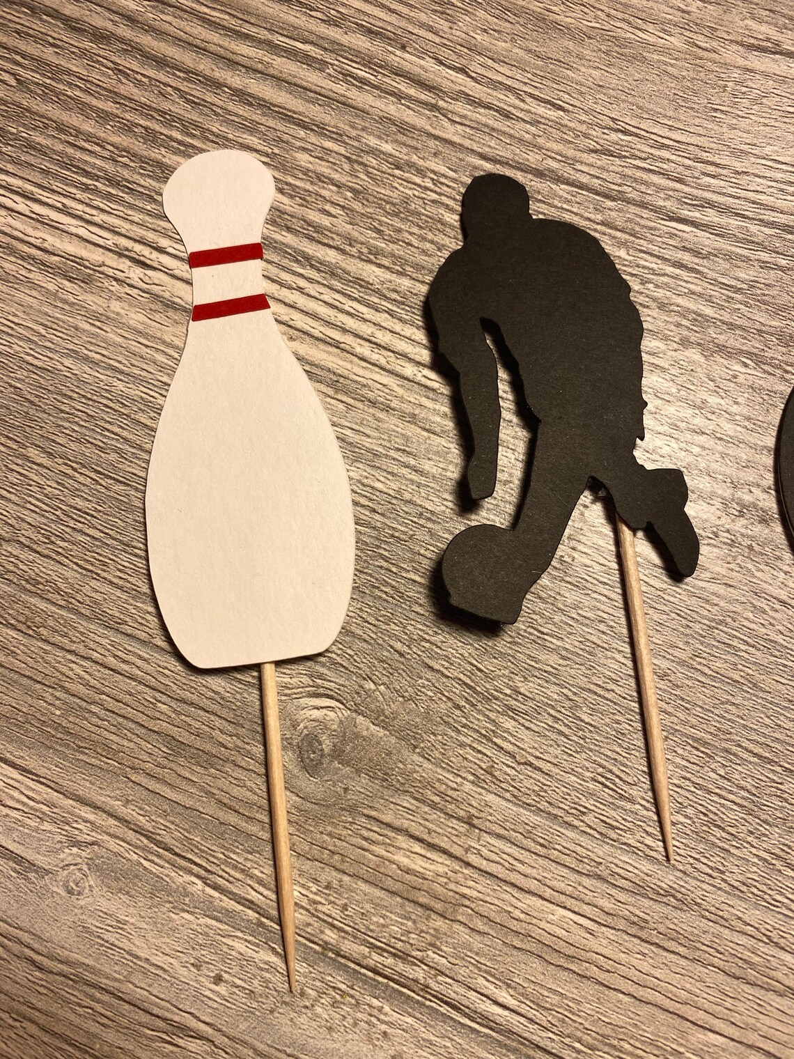 Set of 12 Male or Female Bowling Cupcake Toppers Graduation Sports ...