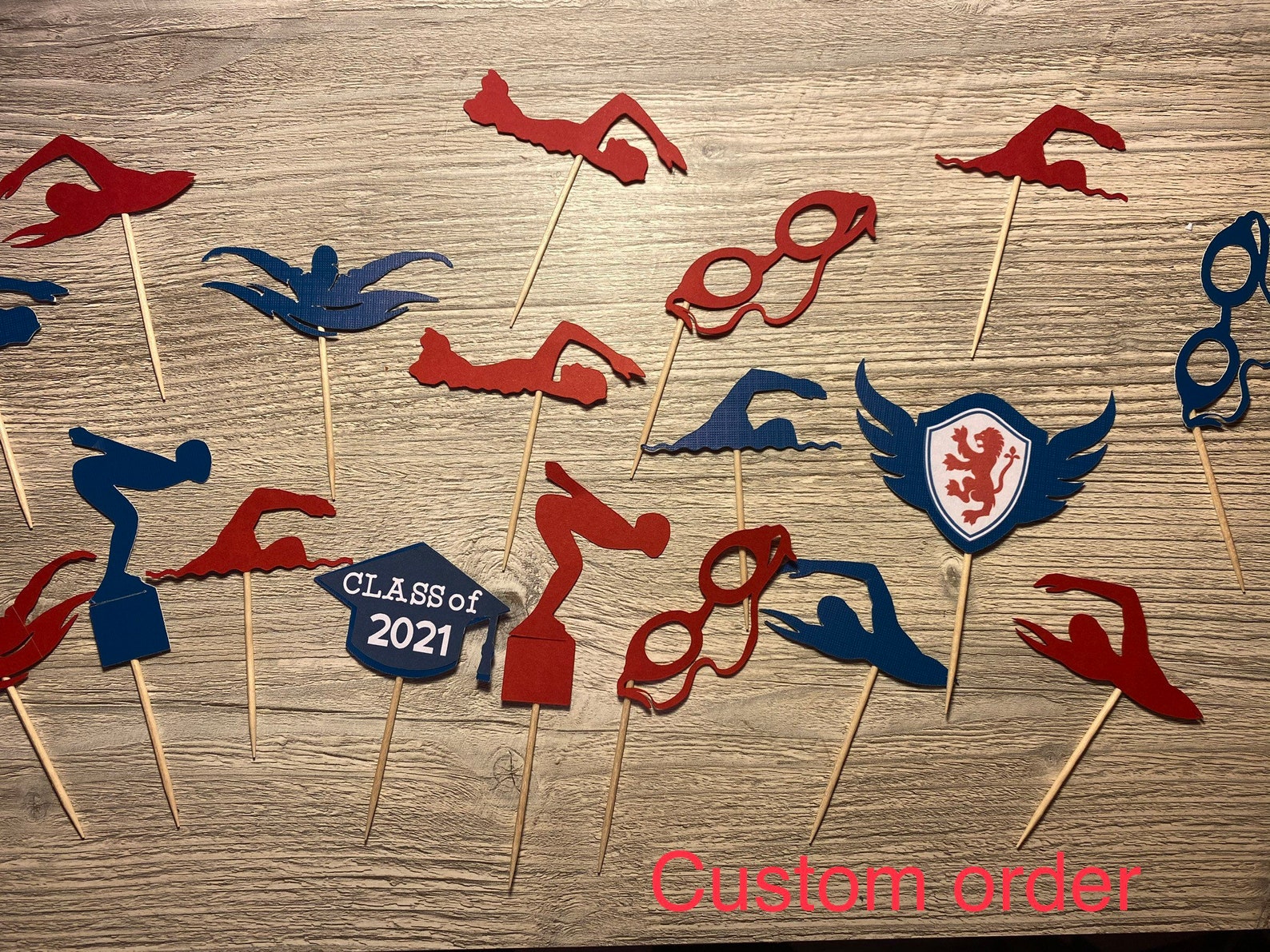 Swimmer Diver Cupcake Toppers Set of 12 Swim Team Can Customize or ...