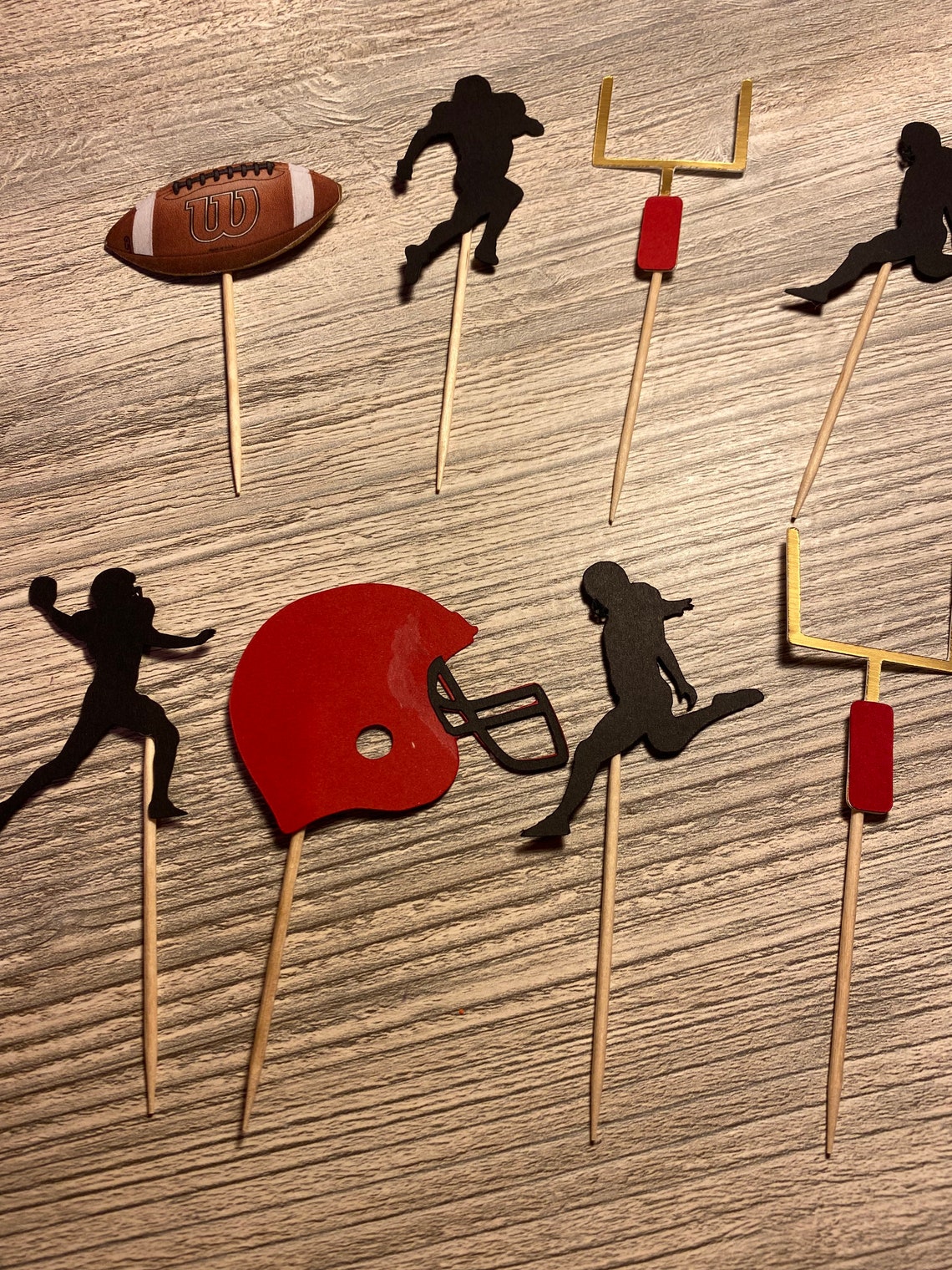 Set of 12 Football End of Season Kick off Team Cupcake Toppers - Etsy