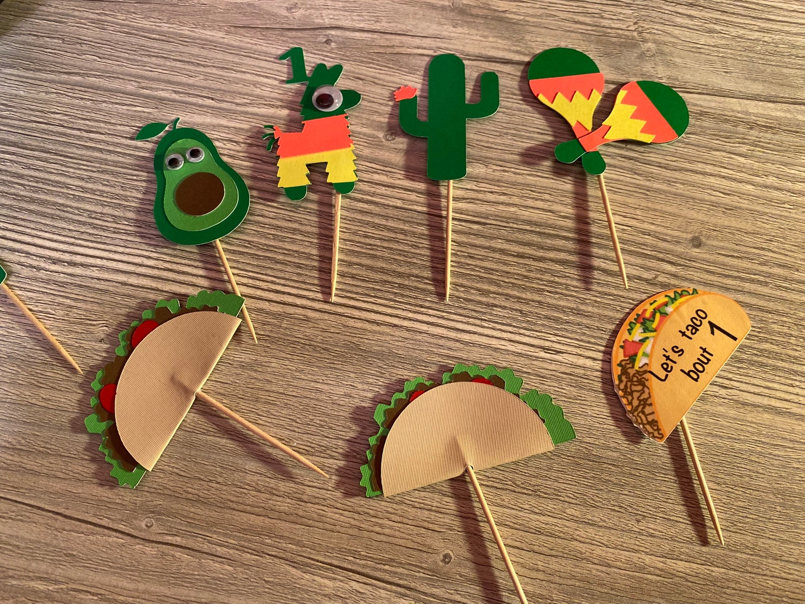 Set of 12 Lets Taco Bout talk About 1 Birthday Fiesta | Etsy