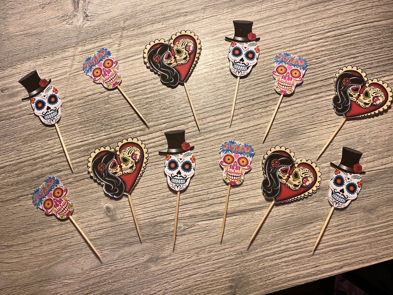 12 Sugar Skull Dia De Los Muertos Day of the Dead Halloween - Etsy