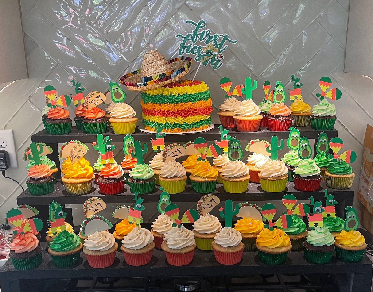 Set of 12 Lets Taco Bout talk About 1 Birthday Fiesta | Etsy