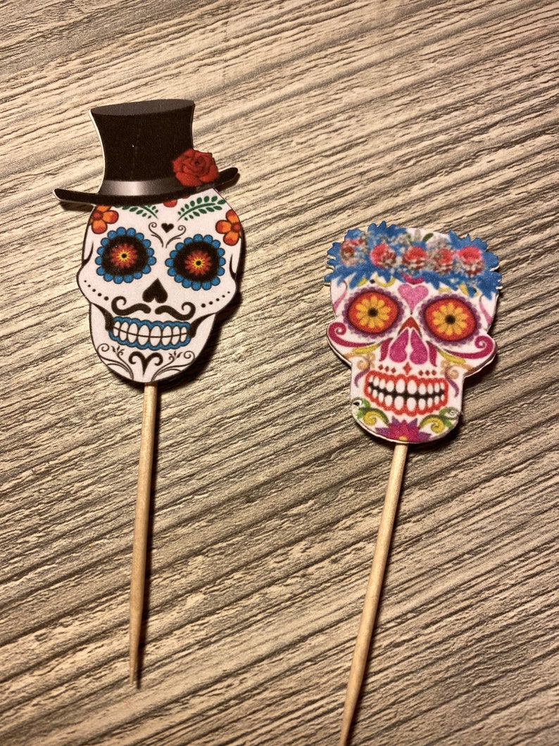 12 Sugar Skull Dia De Los Muertos Day of the Dead Halloween - Etsy