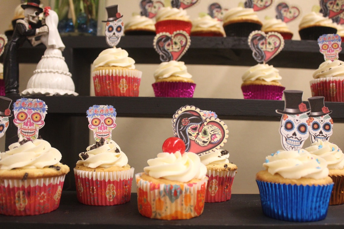 12 Sugar Skull Dia De Los Muertos Day of the Dead Halloween - Etsy