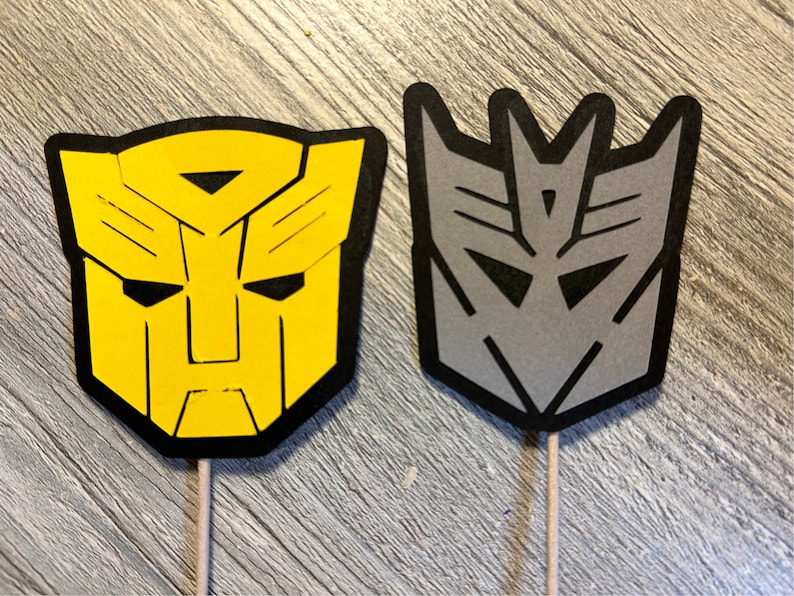 Transformers Autobots Decepticons Logo Robot Set of 12 Cupcake Toppers ...