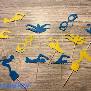 Swimmer Diver Cupcake Toppers Set of 12 Swim Team Can Customize or ...