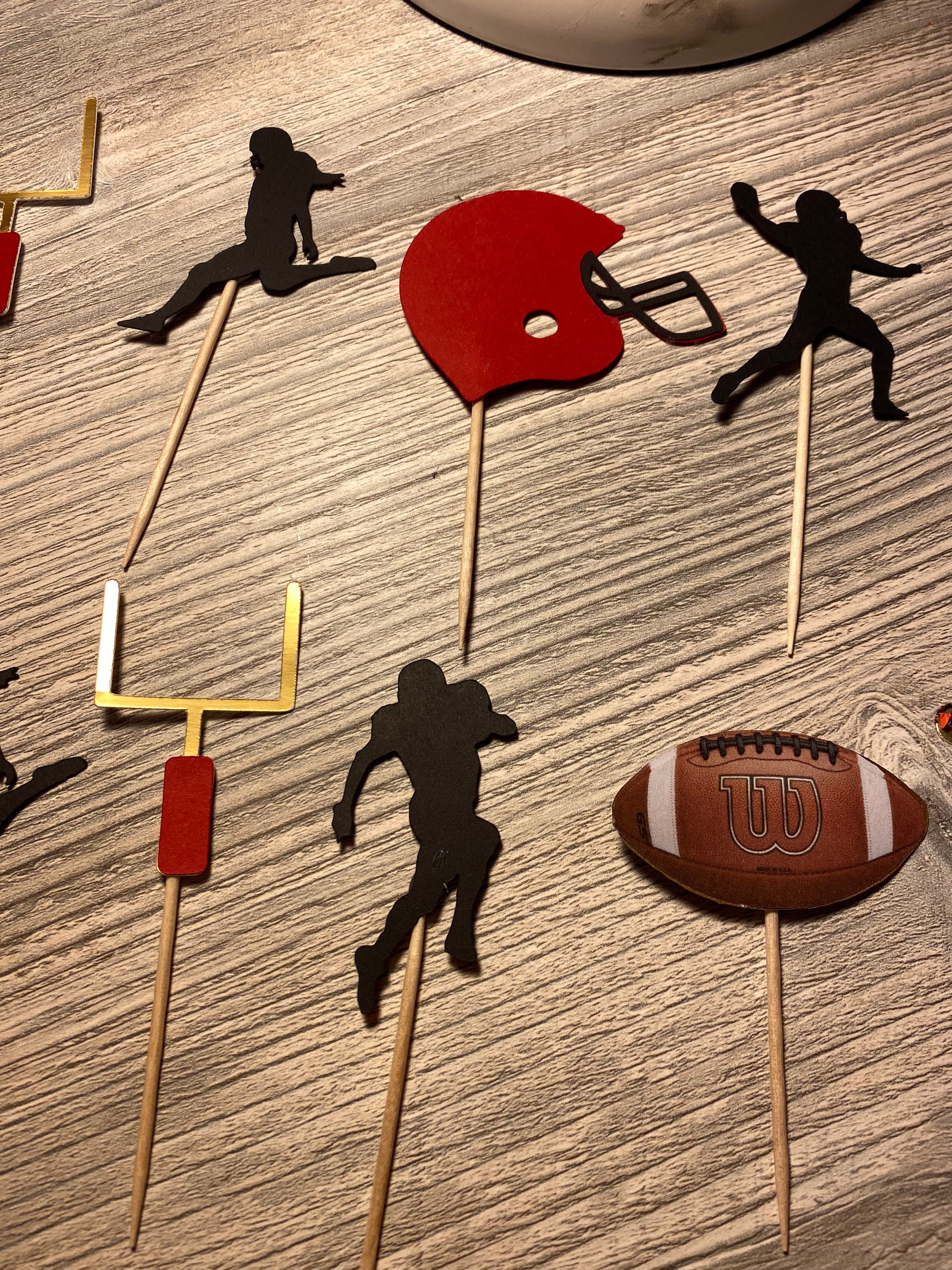 Set of 12 Football End of Season Kick off Team Cupcake Toppers - Etsy