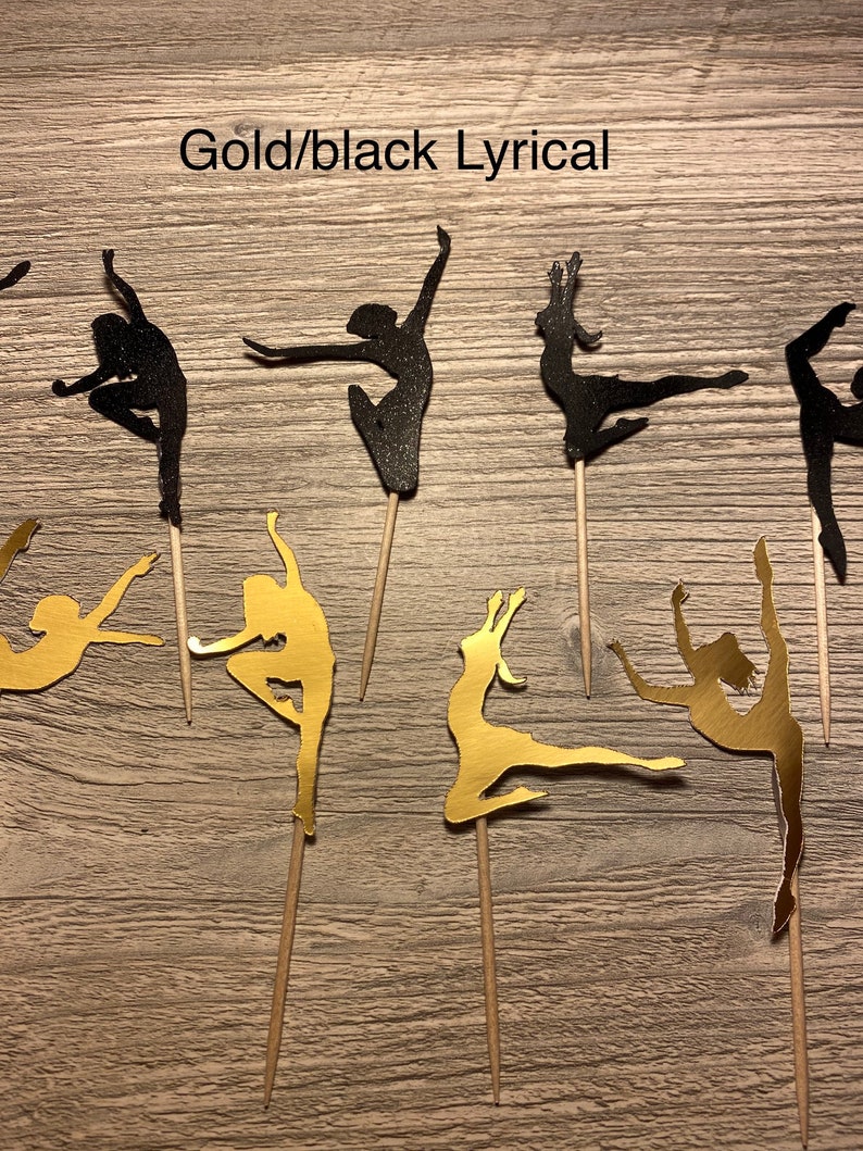 Set of 12 Dance Team Cupcake Toppers Lyrical Acro Pom Hip Hop Jazz ...