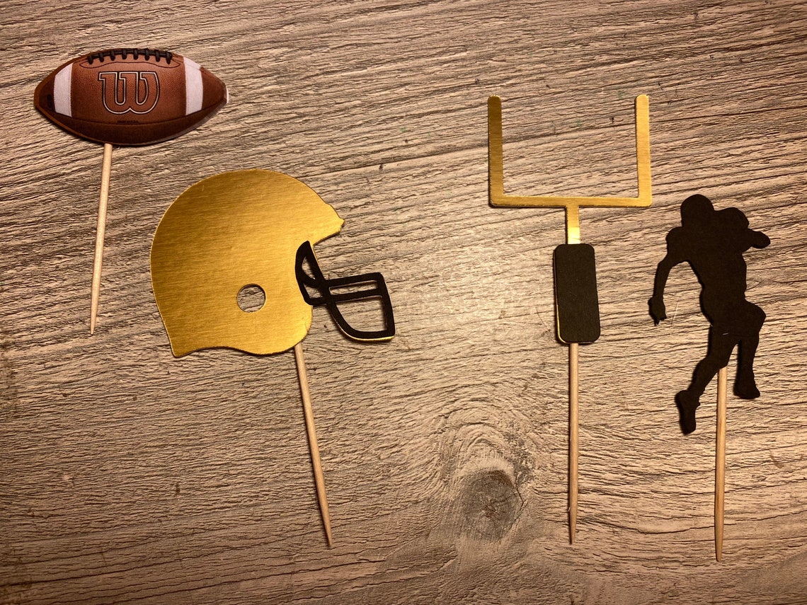 Set of 12 Football End of Season Kick off Team Cupcake Toppers - Etsy